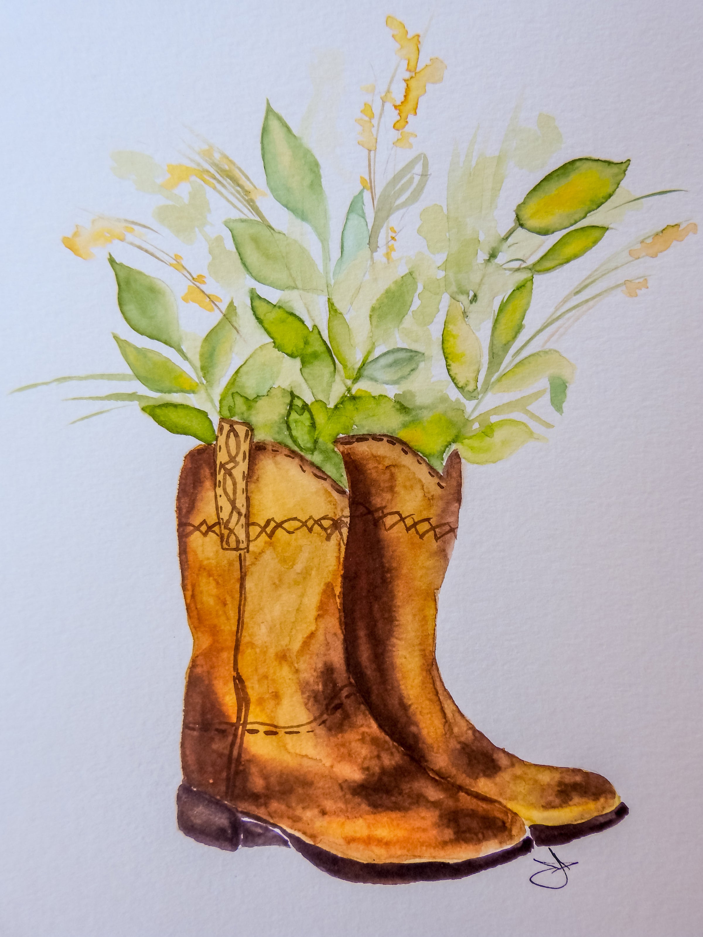 Cowboy Boot Painting